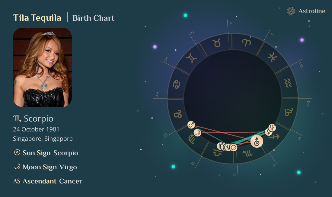 Tila Tequila Birth Charts & Zodiac Sign: Sun, Moon & Rising Signs